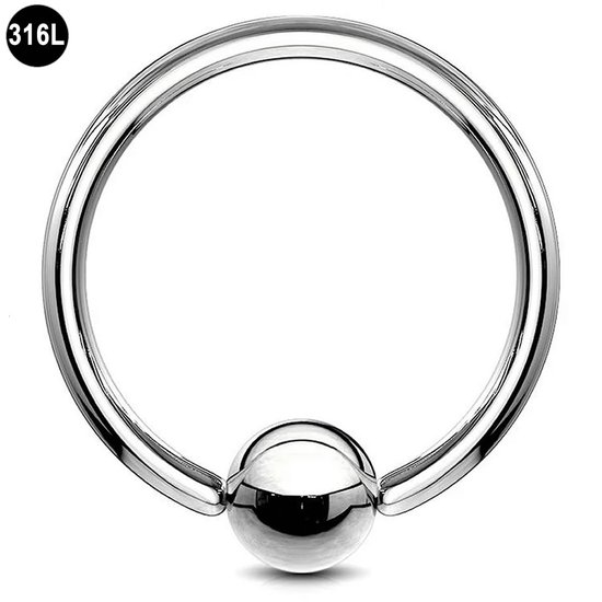 Ball Closure Piercing Ring – 1.0 mm Dikte – 9.5 mm Diameter – Chirurgisch Staal | bol