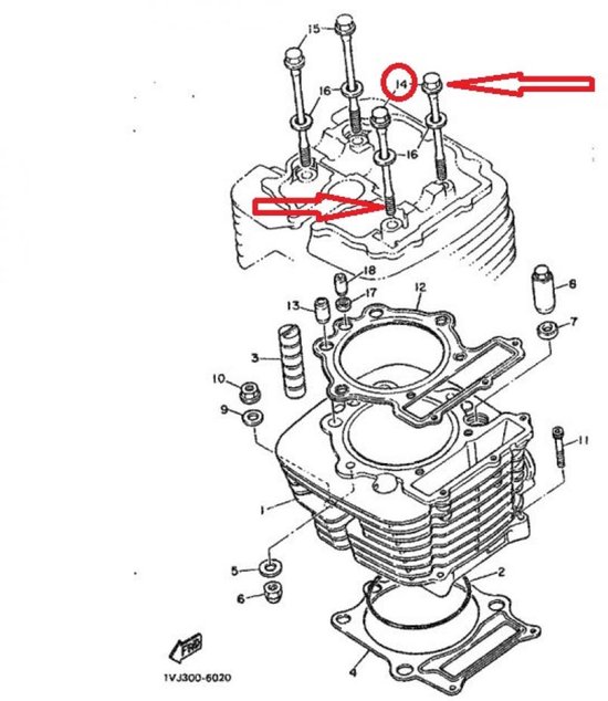 Goujon de culasse M8 pour moto Yamaha 600 XT 1987 90105-08464 Neuf | bol