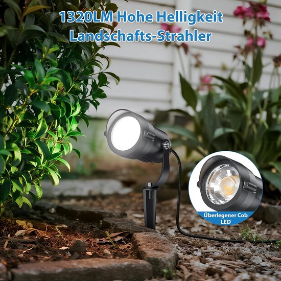 Krachtige Led Buitenlamp met Stopcontact - Waterdichte Tuinspot voor ...