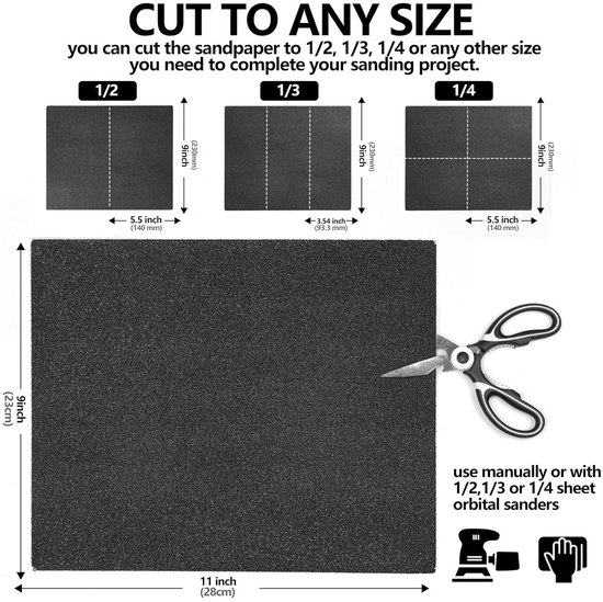 Schuurpapier 120 Korrel - Set van 12 Vellen (23x28cm) voor Nat & Droog ...