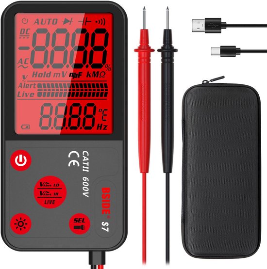 Digitale Multimeter met Groot LCD, Automatische Spanningsmeter voor AC ...