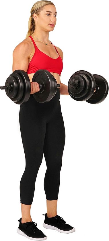 Verstelbare Halter Set 18 kg - Vinyl Handgewichten voor Krachttraining ...