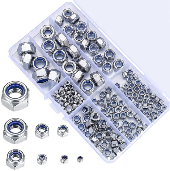 CSGoods - Borgmoerenassortiment met 200 stuks, Edelstalen Zelfborgende Moeren,... | bol