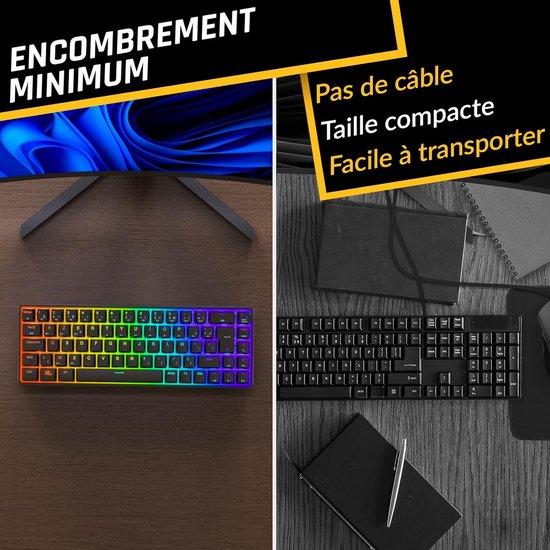 Draadloos Mechanisch Toetsenbord Layout FR - QWERTY Gaming & Kantoor | bol