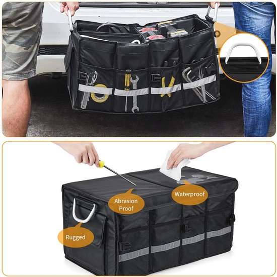 Opvouwbare Auto Kofferbak Organizer - Zware Duurzame Opbergdozen met ...