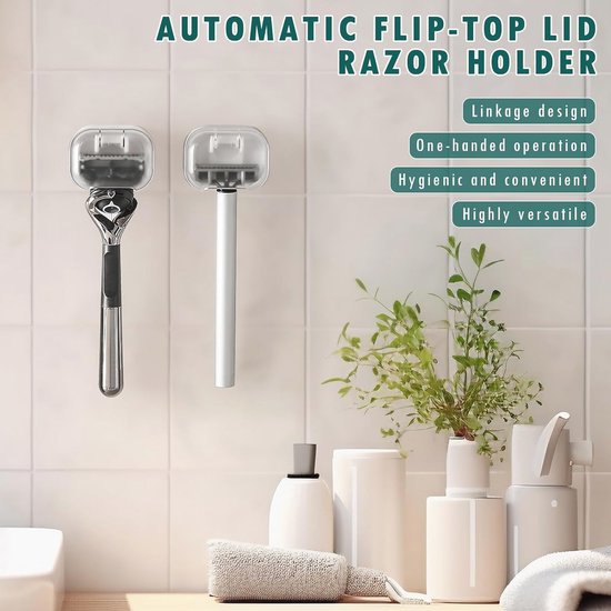 Shower Razor Holder Set - No Drilling Waterproof Holder for Bathroom | bol