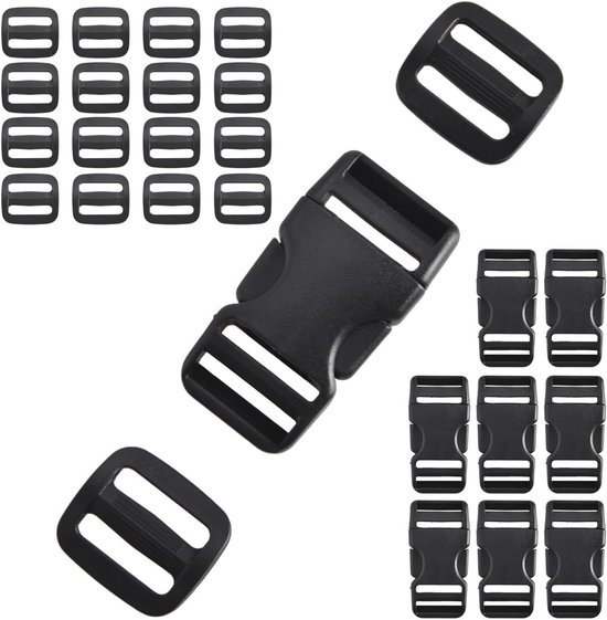 Verstelbare Gespen Set voor Riemen - 8 Snelsluitgespen en 16 Tri-Glide ...
