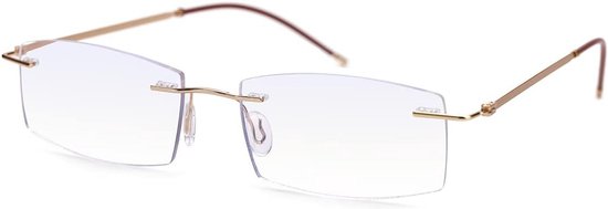 Randloze leesbril voor heren en dames, ultralicht metaal, met ...