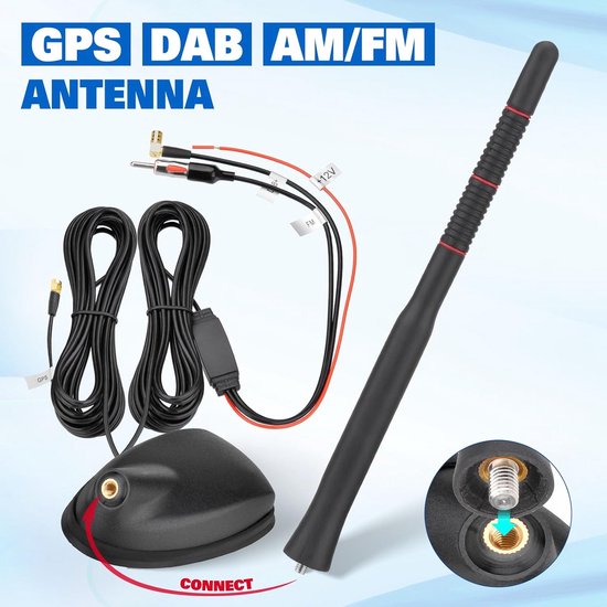 Universele Actieve Autoantenne DAB+ FM GPS met Versterker en Diverse ...
