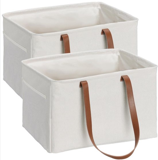 Vouwbare wasmanden set van 2 - Gemakkelijke draagbare waszak - Wasmand ...