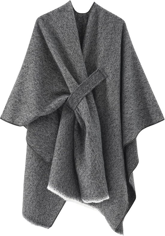 Oversized Poncho voor Vrouwen - Warme Gebreide Sjaal en Cape ...