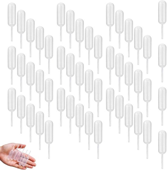 50pcs Plastic Pipettes - 3ml Mini Disposable Pipettes - Transparante ...