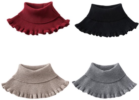 4 stuks dames gebreide imitatiekraag afneembare Dickey kraag winter ...