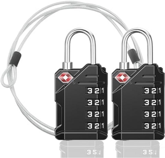 TSA Koffer Slot met 4 Cijfers - Combinatieslot voor Bagage ...