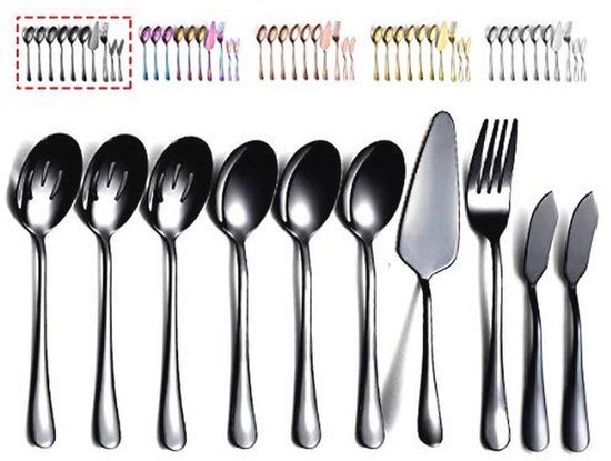 Zwarte Opscheplepels Set - 10 Stuks met Opscheplepels, Schuimspanen ...