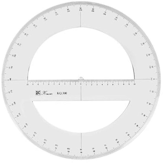 360 Graden Gradenboog Hoek Meten en Tekenliniaal - 30 cm | bol