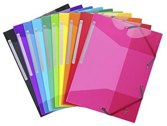Translucent A4 Elastic 3-Flap Folder - 0.5mm Polypropylene - Assorted ...