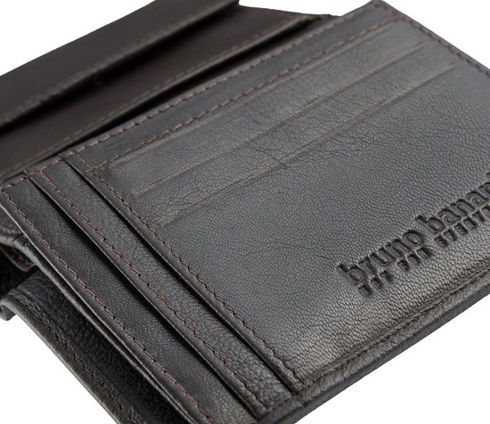 Portemonnee voor mannen van echt leer in staand formaat - bruin | bol