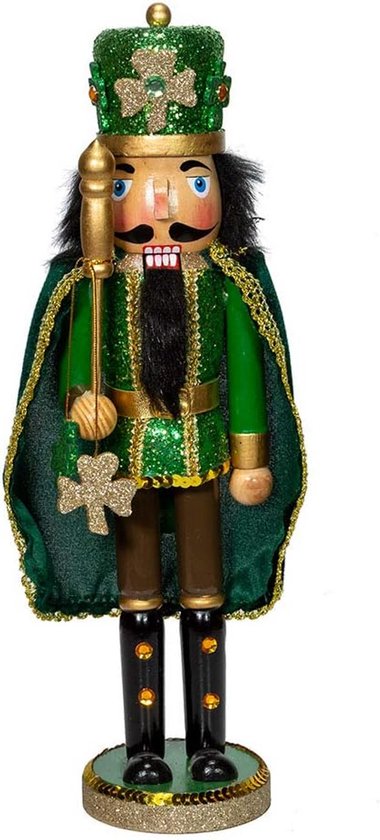 Grote Ierse Notenkraker Pop Houten Figuur 38 cm met Shamrock Decoratie ...