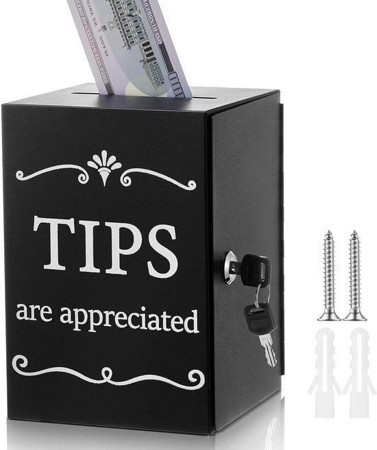 Metalen Fooienpot Donatiepot met Deksel voor Bars, Restaurants en ...