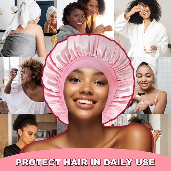 Zijden Slaapmuts en Haarband voor Bescherming van Lang, Krullend Haar | bol
