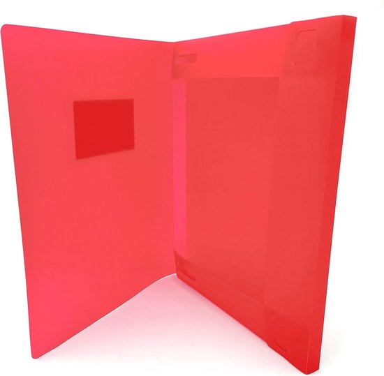 Doorzichtig Plastic Map met 3 Kleppen en Elastiek - Formaat A4 - Rood | bol