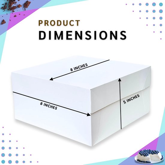 Square Cake Boxes 20cm - Pack of 5 - Perfect for Transporting Cakes | bol