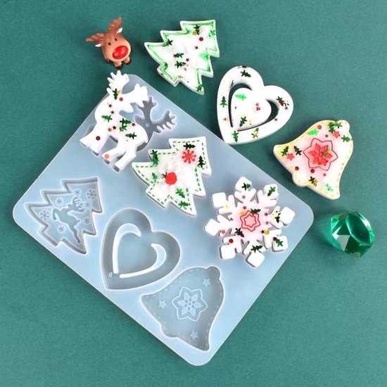 Silicone Mallen Voor Hars Gieten - Kerstmis Decoratie Mallen - Xmas ...
