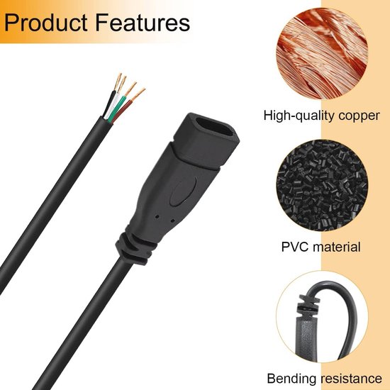 DIY USB C-Connector Verlengkabel Laderconnectorstekker 2-Pins Voor PCB ...