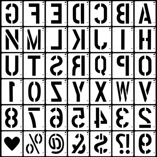 Provento - Herbruikbare letter sjablonen voor kinderen - 42 stuks - 10 ...
