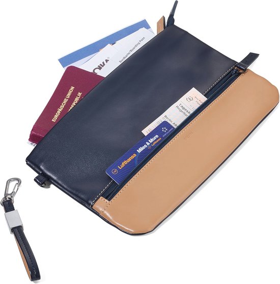 Etui voor Reisdocumenten met 4 Binnenvakken en Sleutelhanger in ...
