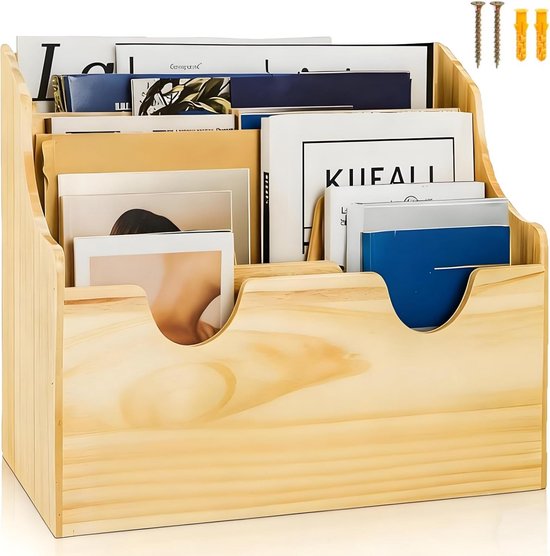 Houten Desktop File Document Organizer - 4 Tier Hangende Map Houder ...