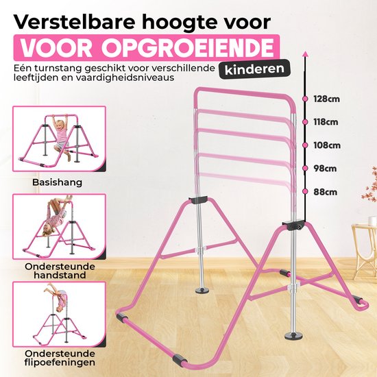 Verstelbaar Turnrek Voor Kinderen - Gymnastiek Rek - Gymnastiekrek Met ...