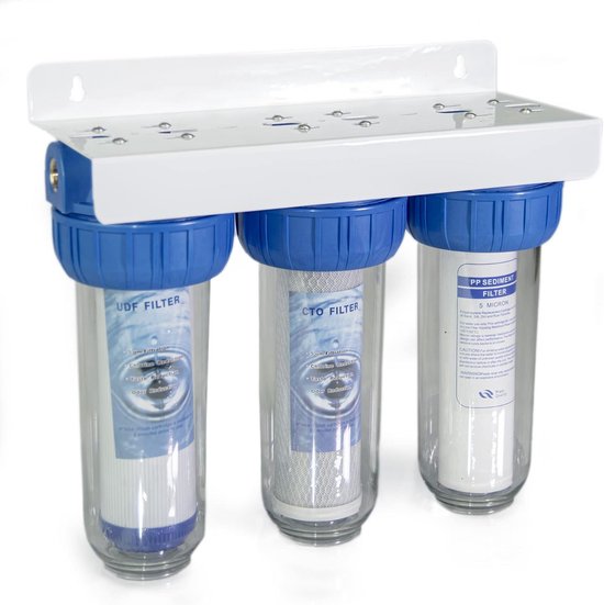 3-Fasen Waterfiltersysteem met 6 Patronen - Sediment en Actieve Kool ...