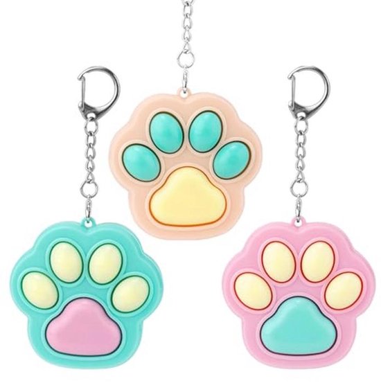 3 Pcs Cat Paw Fidget Toys - Mini Sensory Keychains voor Stress Relief | bol