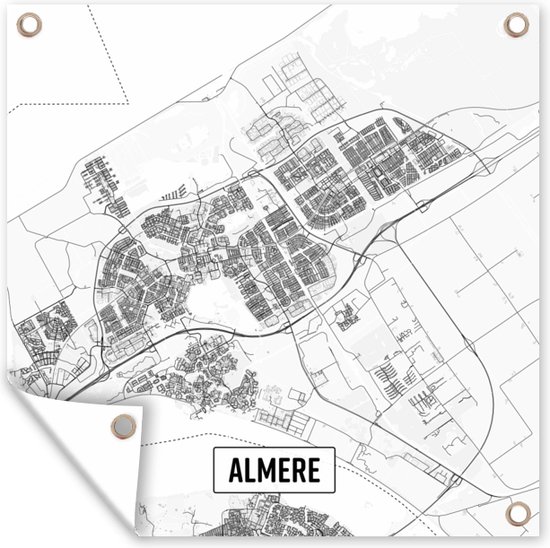 Affiche de Jardin City map Almere - 200x200 cm - Carte - Toile de ...