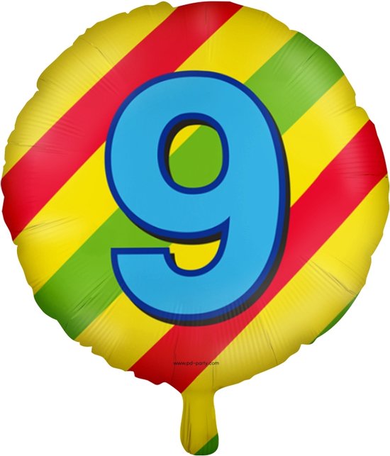 Helium ballon 9 jaar party | 45cm | bol.com