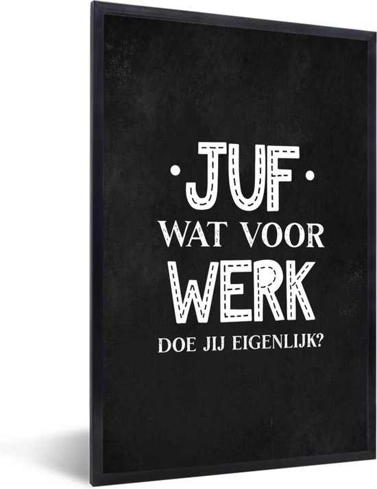 Fotolijst incl. Poster - Juf bedankt - Leerkracht - Wit - Quote - Juf ...