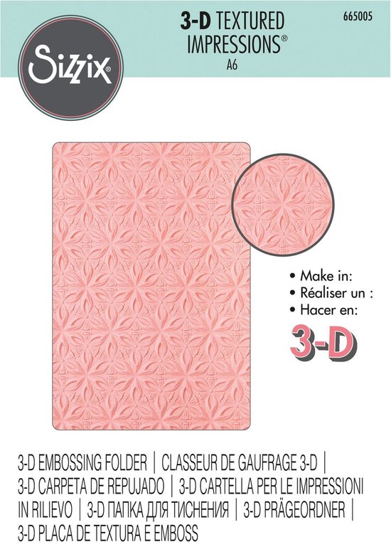 Sizzix 3D Embossing Folder - TextuRood Impressions - Geometric flowers ...