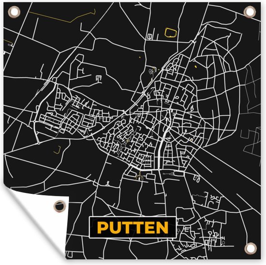 Tuinposters Putten - Stadskaart - Black and Gold - Plattegrond - Kaart ...