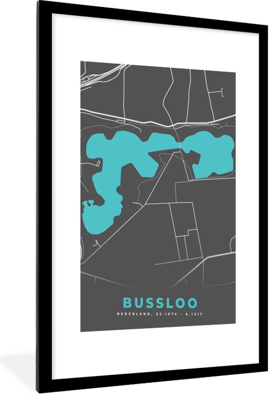 Fotolijst incl. Poster - Stadskaart - Bussloo - Plattegrond - Water ...