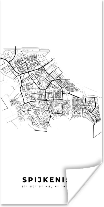 Poster Kaart – Plattegrond – Stadskaart – Spijkenisse – Nederland ...