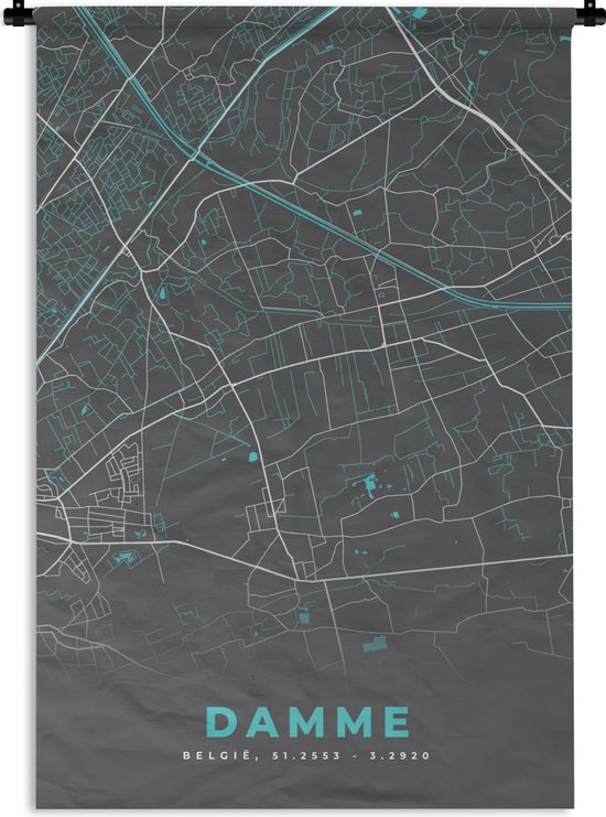 Wandkleed - Wanddoek - Kaart – Plattegrond – Stadskaart – Damme ...