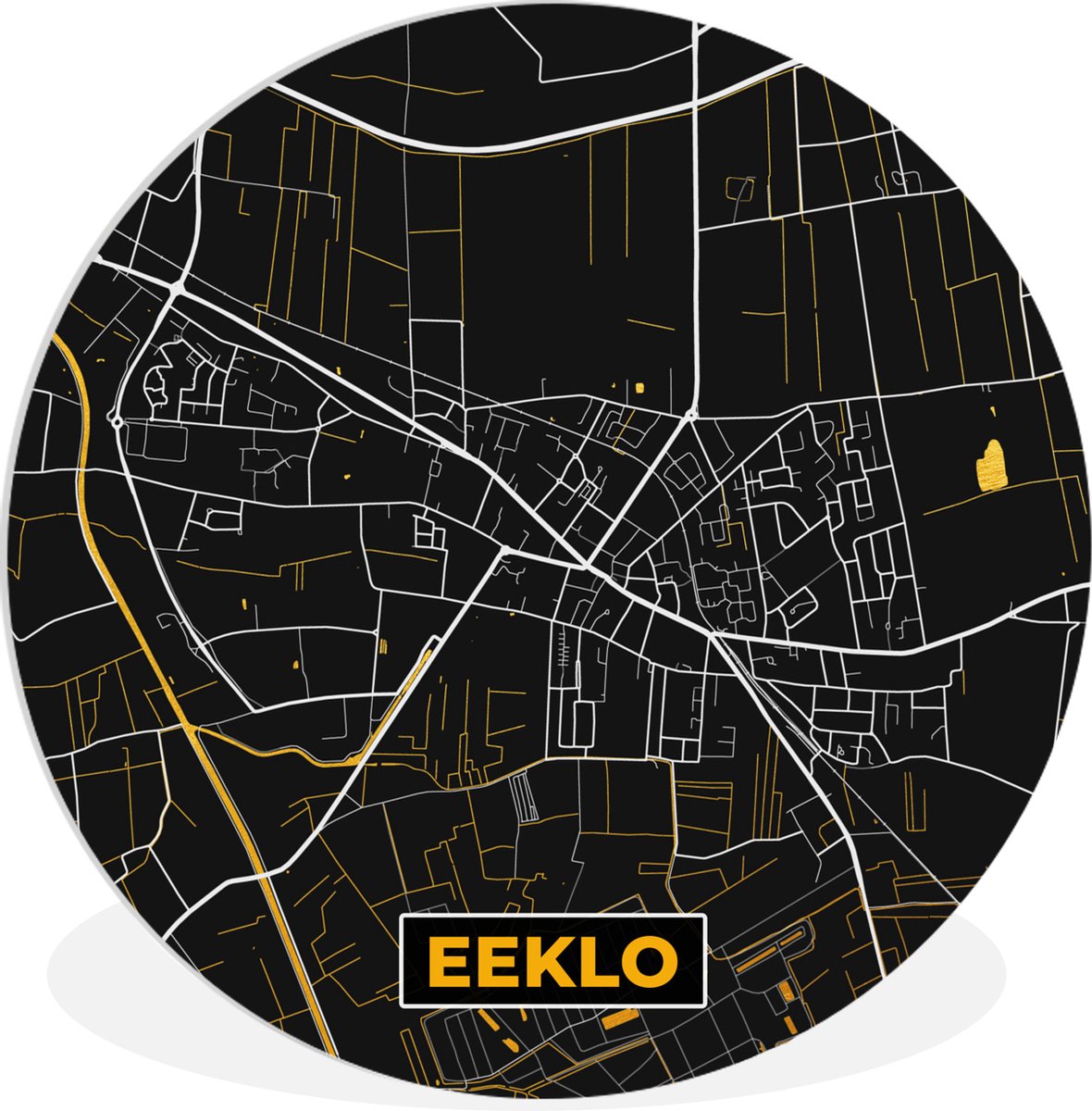 Wall Circle - Wall Circle Indoor - City Map - Eeklo - Goud - Map - Map ...