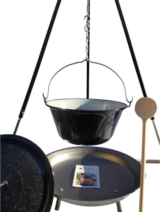 Hongaarse driepoot XL - super complete set - met 16 liter bogrács pan ...