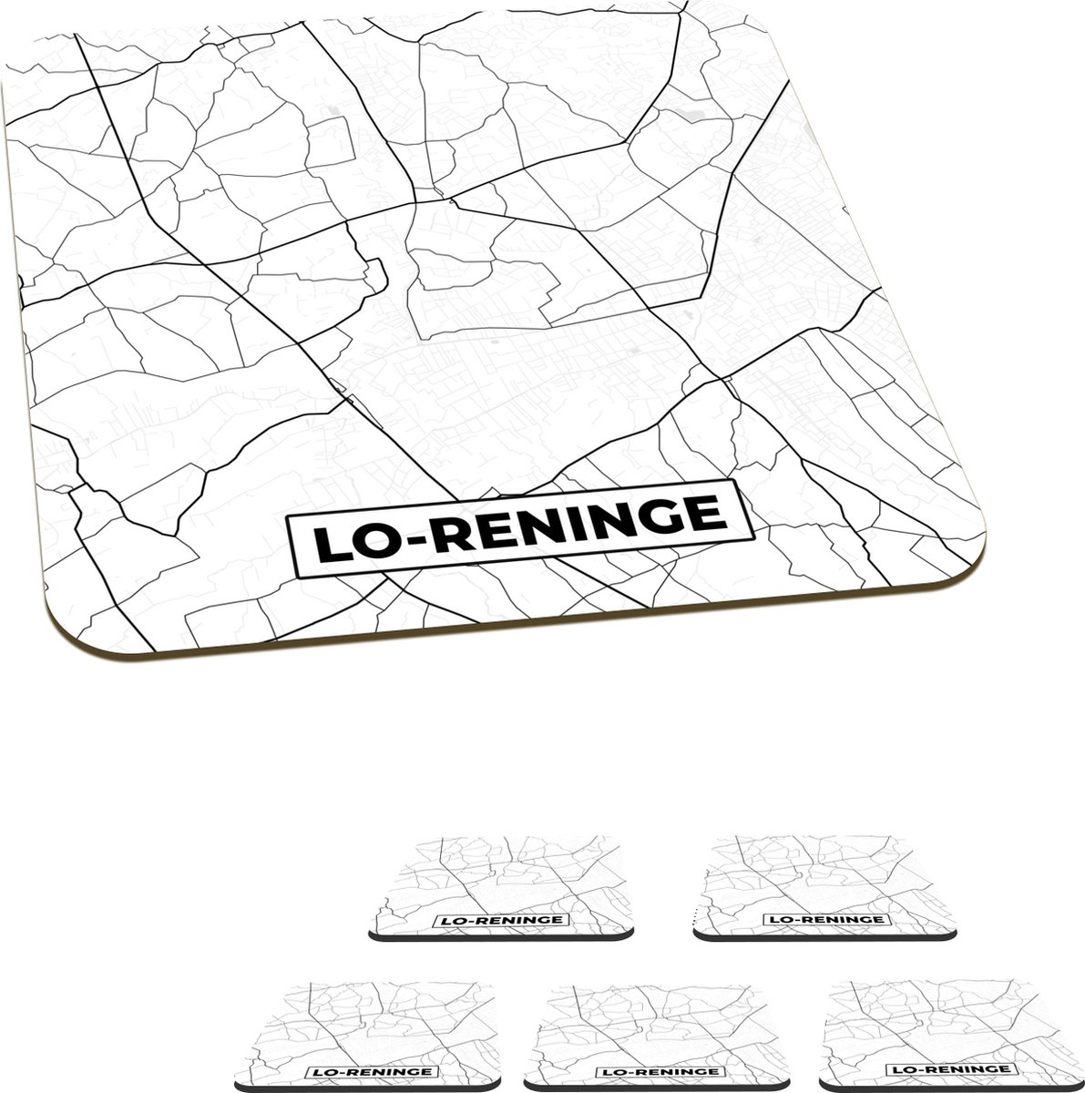 Onderzetters voor glazen - België – Lo Reninge – Stadskaart – Kaart ...