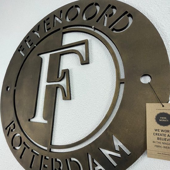 FootballDesign FEYENOORD. - 80 x 80 cm - Bronze Metallic ...