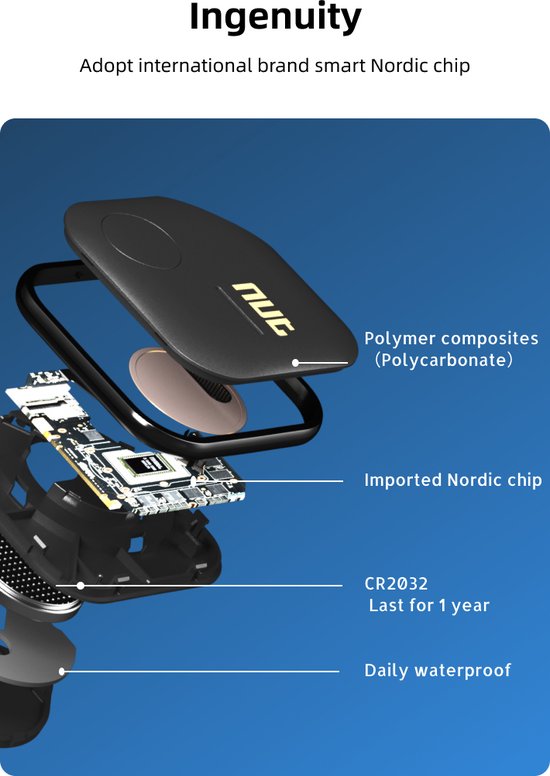 Nut 5 Pro Bluetooth tracker - Smart Bluetooth Keyfinder - Sleutelvinder ...