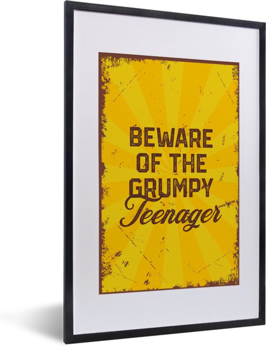 Fotolijst incl. Poster - Puber - Spreuken - Vintage - Beware of the ...