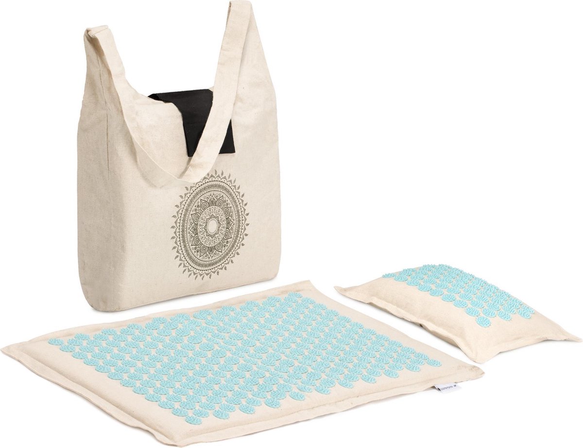 Navaris acupressuurmat met kussen - Spijkermat - Voor rug, nek ...